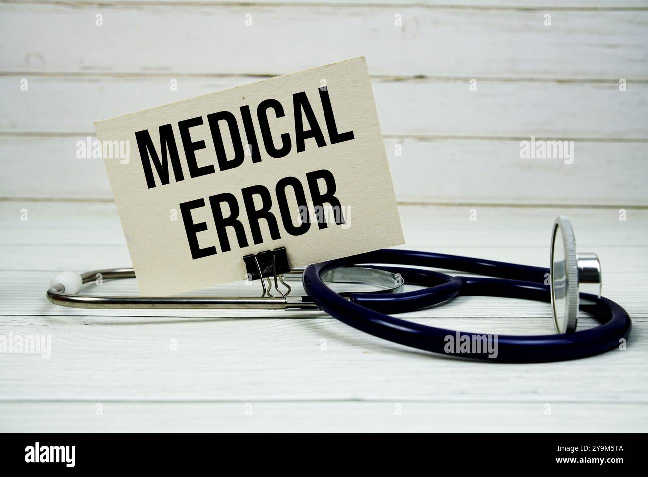 Medical Error text with stethoscope on wooden background, Healthy and ...