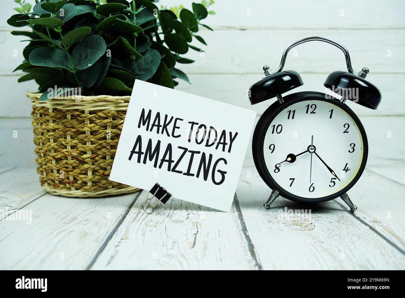 Inspirational quote Make Today Amazing text message with Stock Photo ...