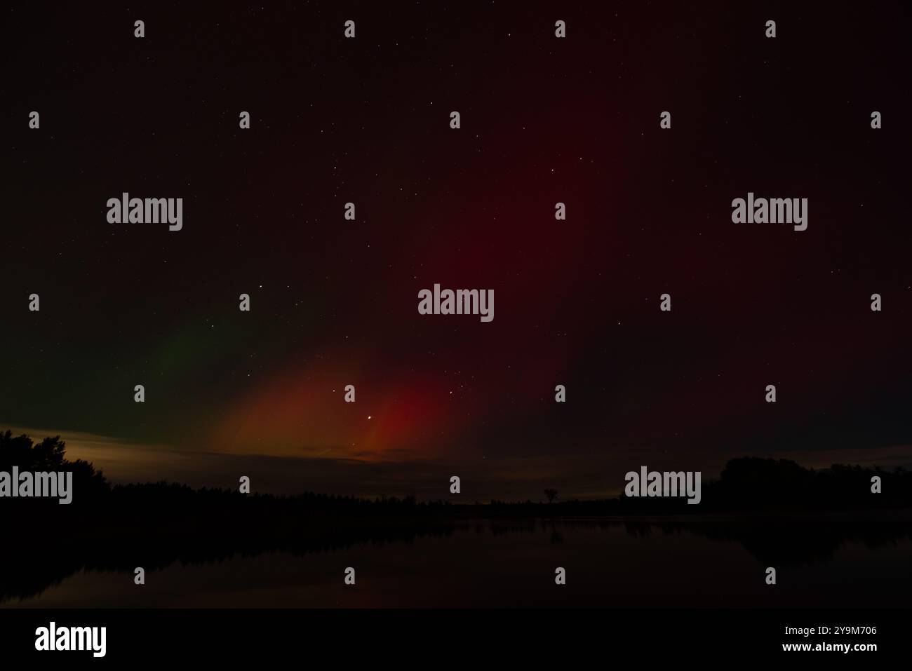 Northern lights aover a lake, Ottawa, Ontario, Canada Stock Photo - Alamy