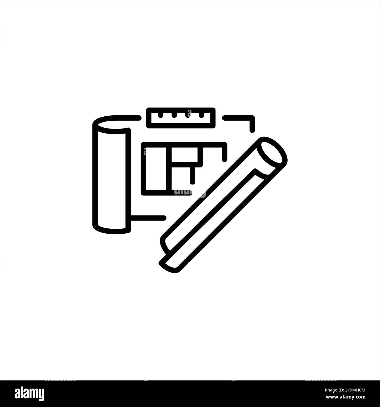 Blueprint and ruler icon Stock Vector Image & Art - Alamy