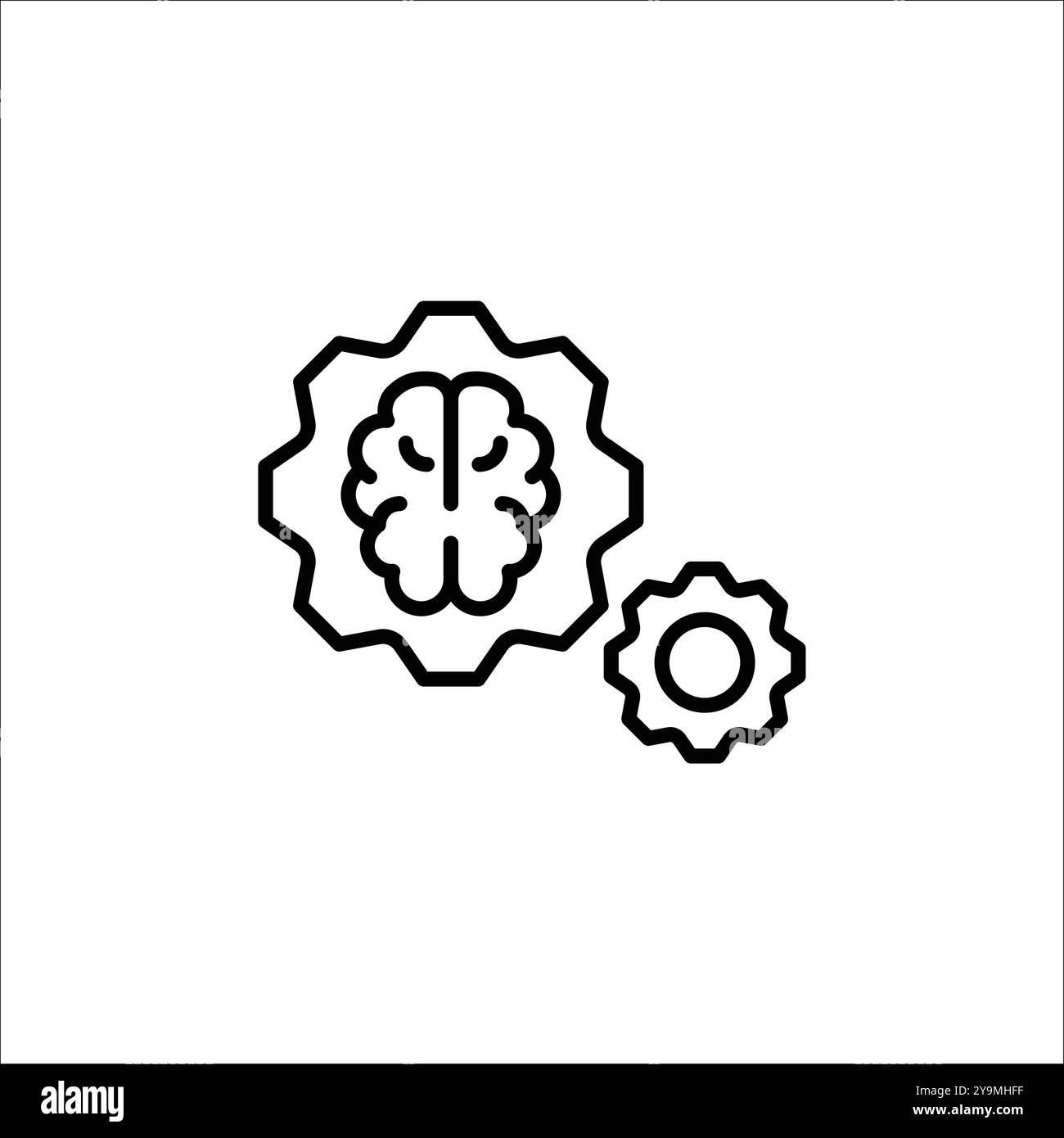 Brain and Gear Icon Stock Vector Image & Art - Alamy