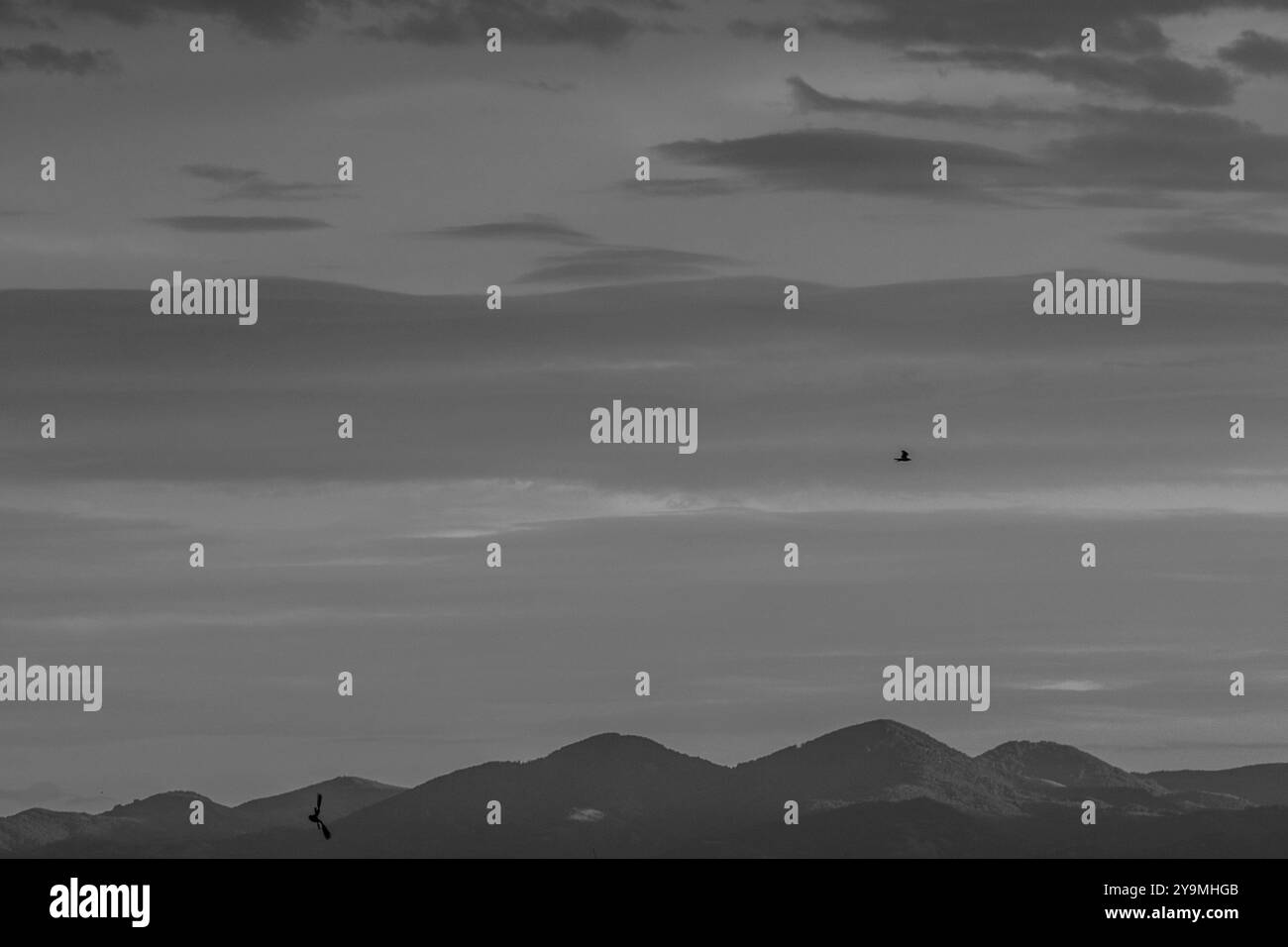 Aerial morning view landscape Black and White Stock Photos & Images - Alamy