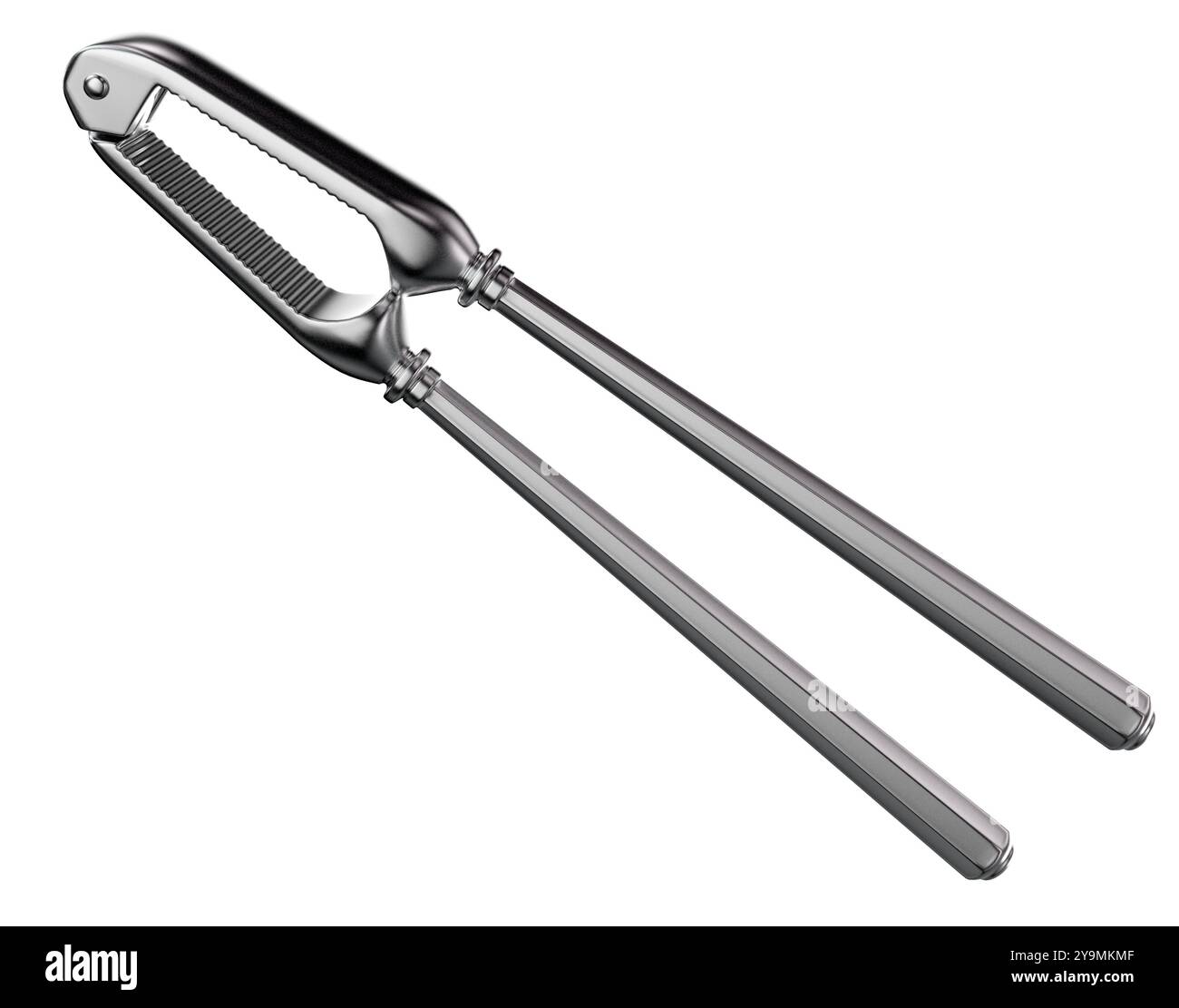 An antique metal nutcracker on an isolated background - 3D render Stock ...