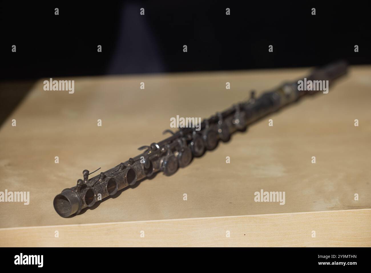 old Silver flute musical instrument Stock Photo - Alamy