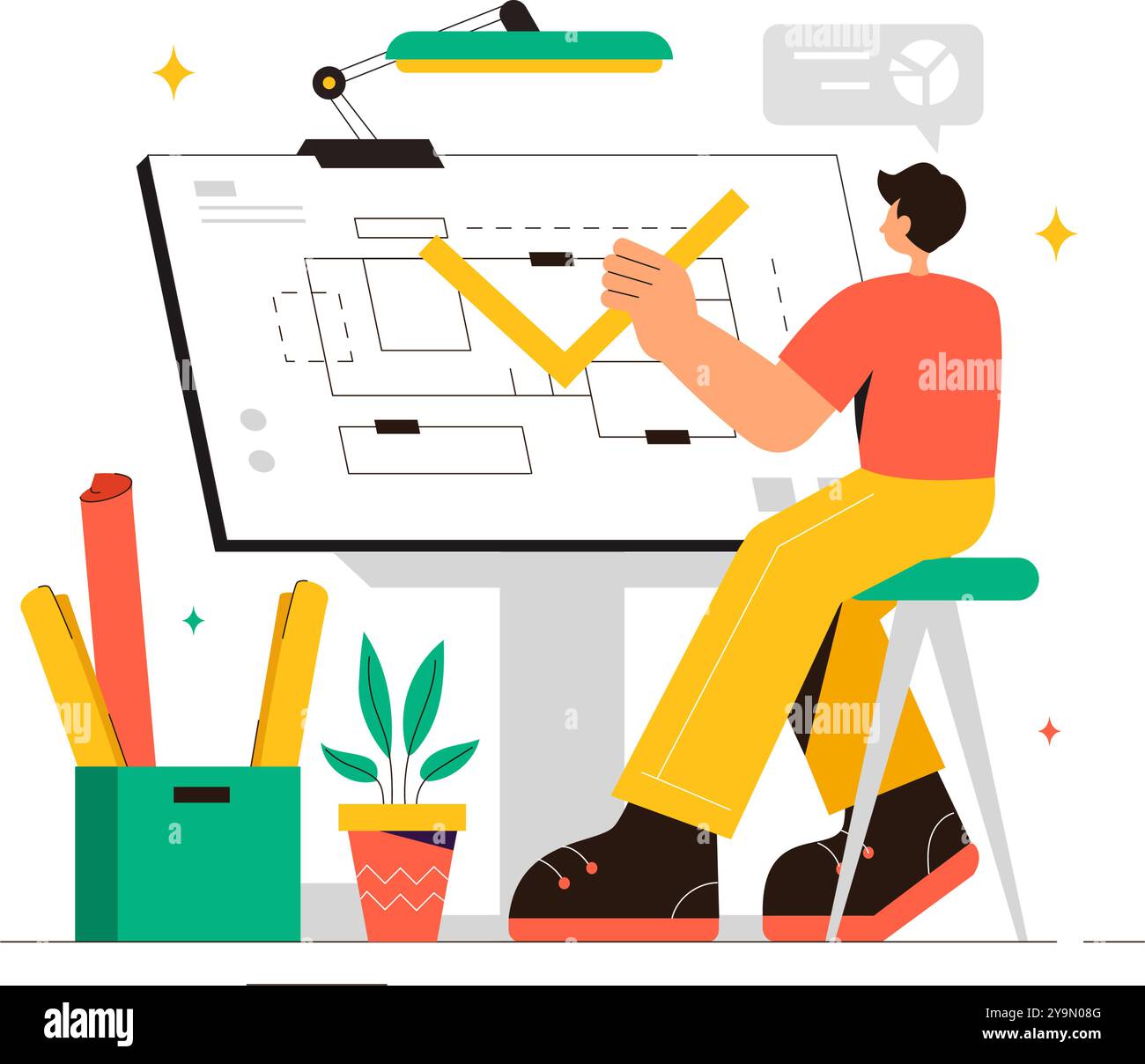 House plans and ruler Stock Vector Images - Alamy