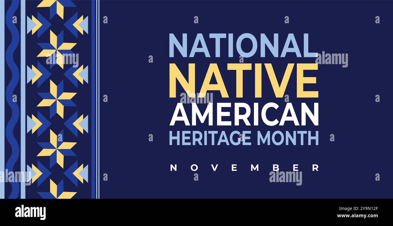 Native american heritage Month greeting Vector banner, poster, card ...