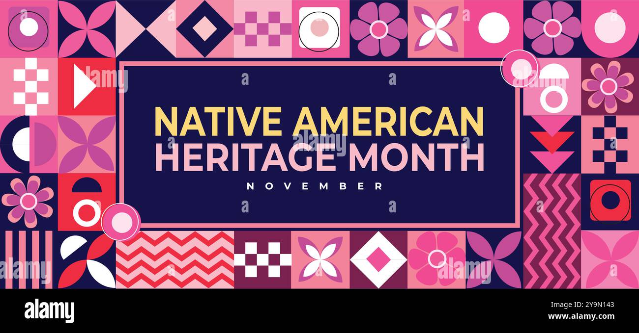 Native american heritage Month greeting Vector banner, poster, card ...