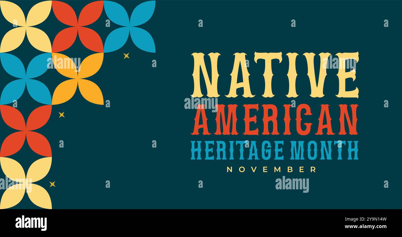 Native american heritage Month greeting Vector banner, poster, card ...