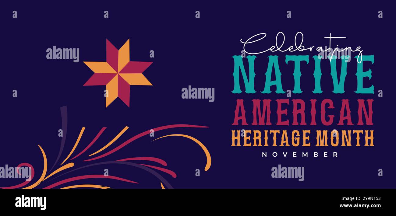 Native american heritage Month greeting Vector banner, poster, card ...