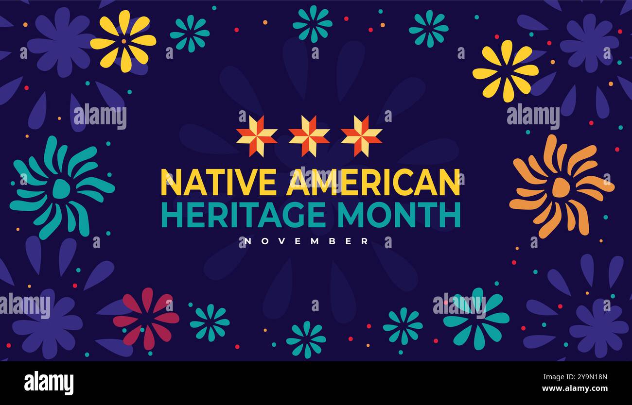 Native american heritage Month greeting Vector banner, poster, card ...