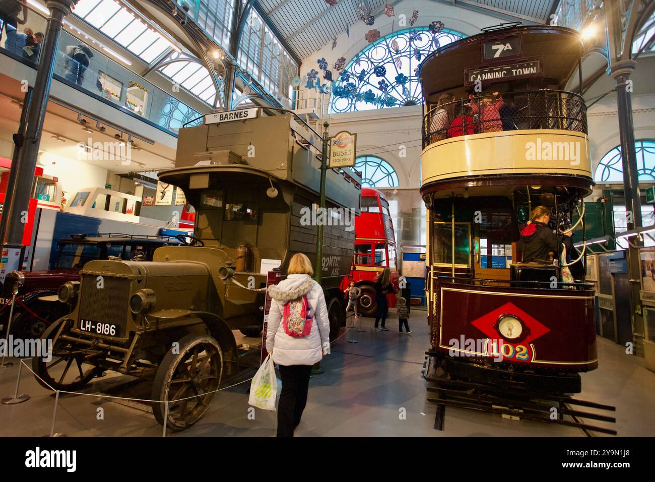 LGOC B-Type B2737 WW1 Battle Bus & 1910 West Ham tram No 102, London ...