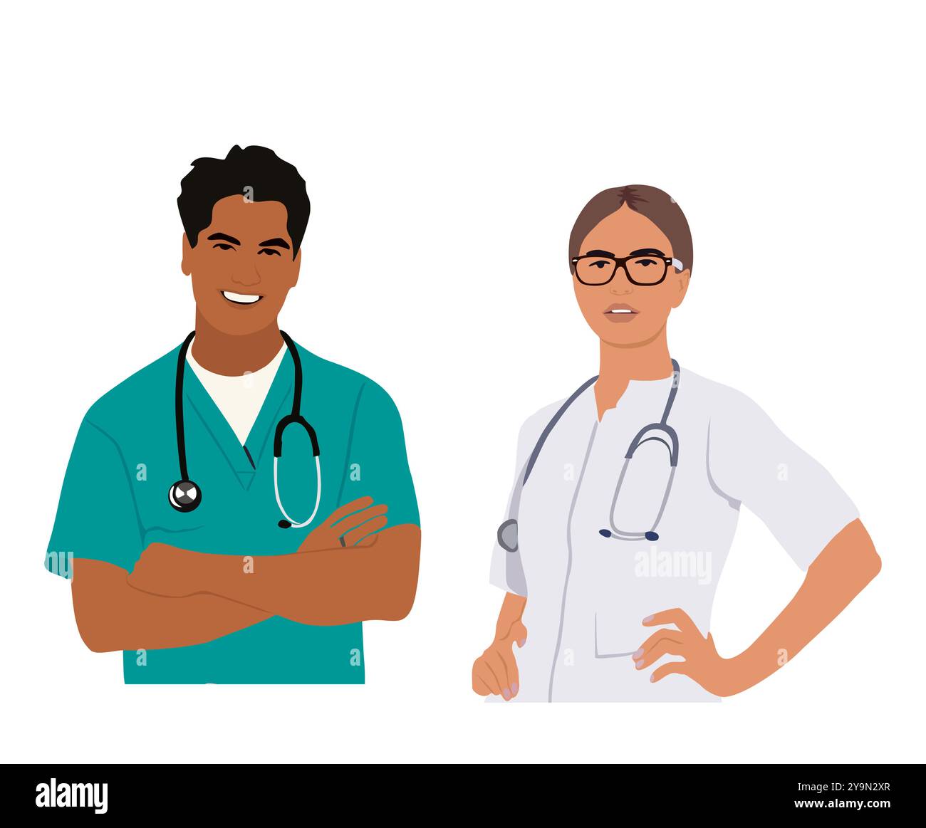 Female nurse smiling in Stock Vector Images - Alamy