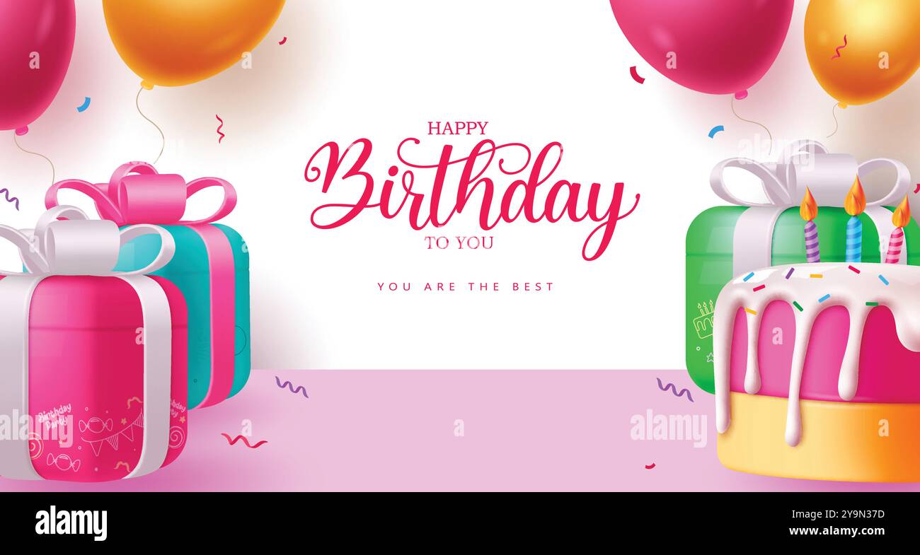 Happy birthday greeting vector background design. Birthday greeting ...
