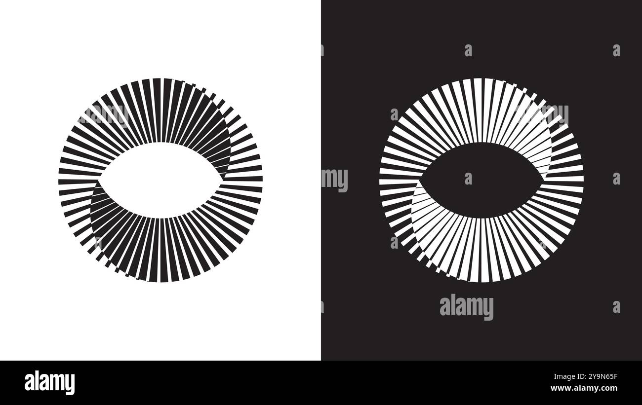 Circular mobius eye, minimalist geometric pattern of concentric circles ...