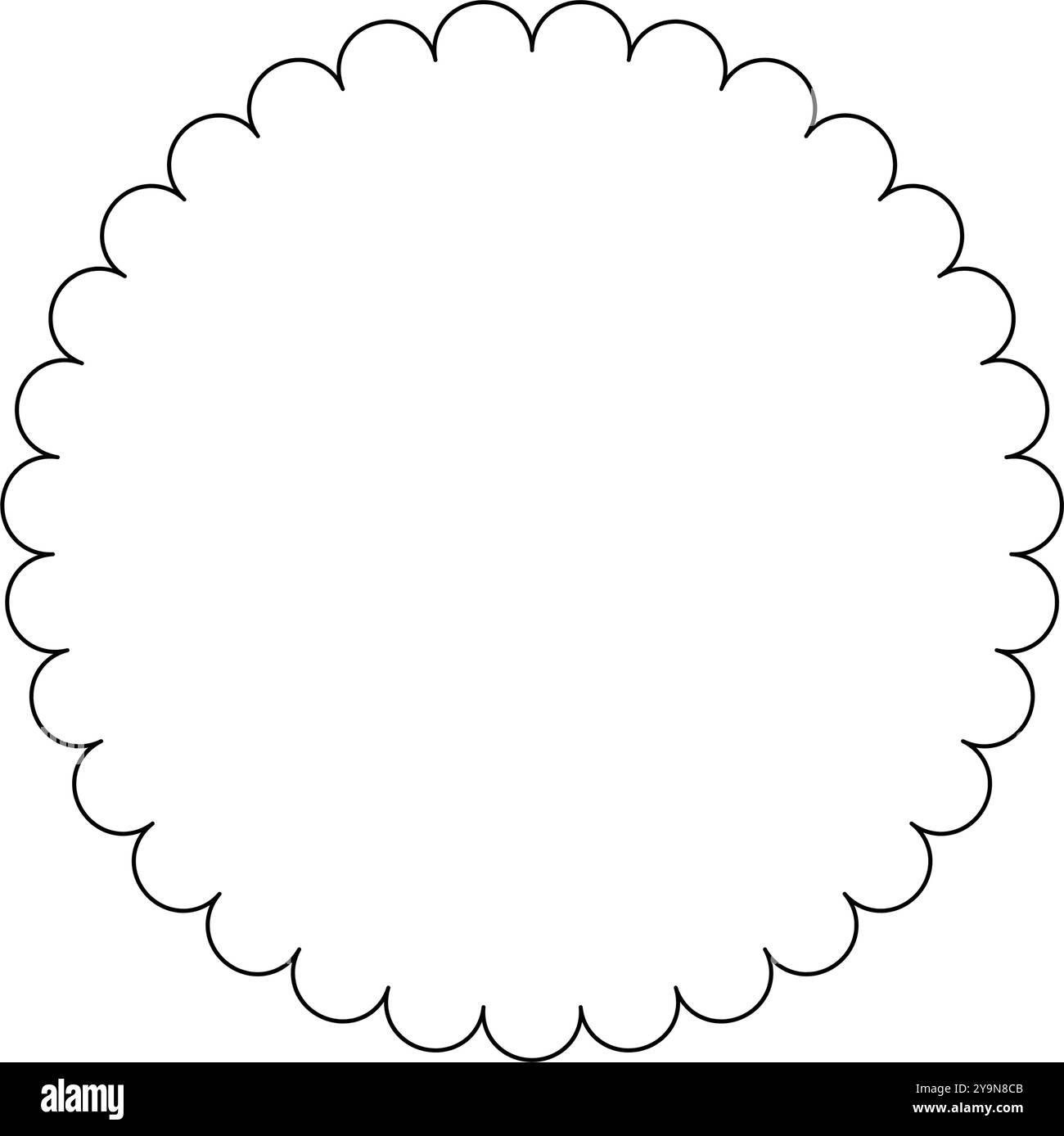 Scalloped Circle Frame Clip Art