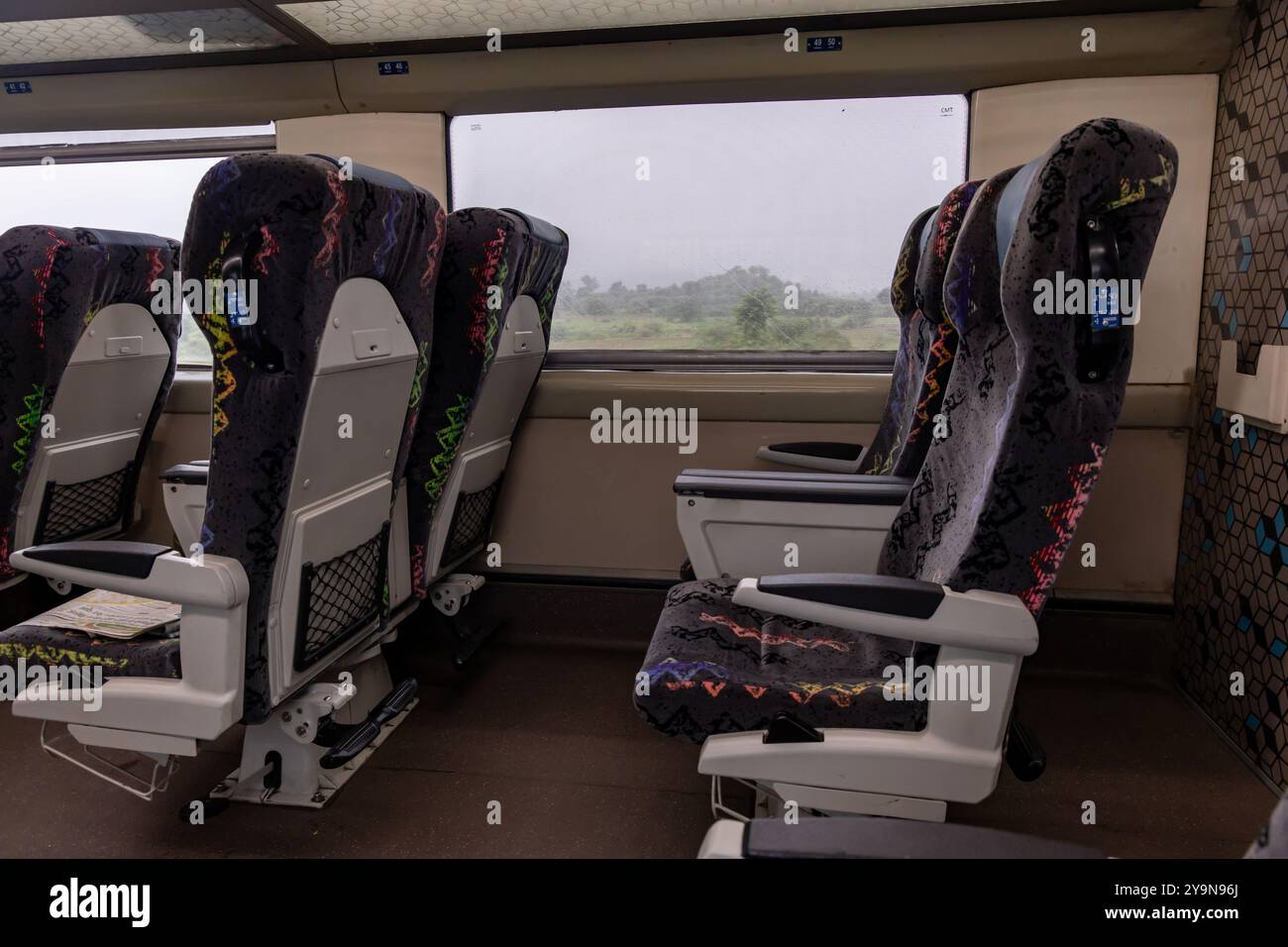 Vacant Passenger Train Seat with Window View During Daytime image is ...