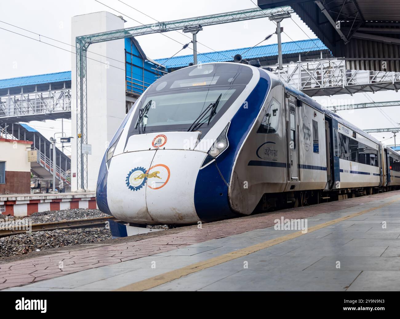 High Speed Passenger Train standing at platform During Daytime from ...