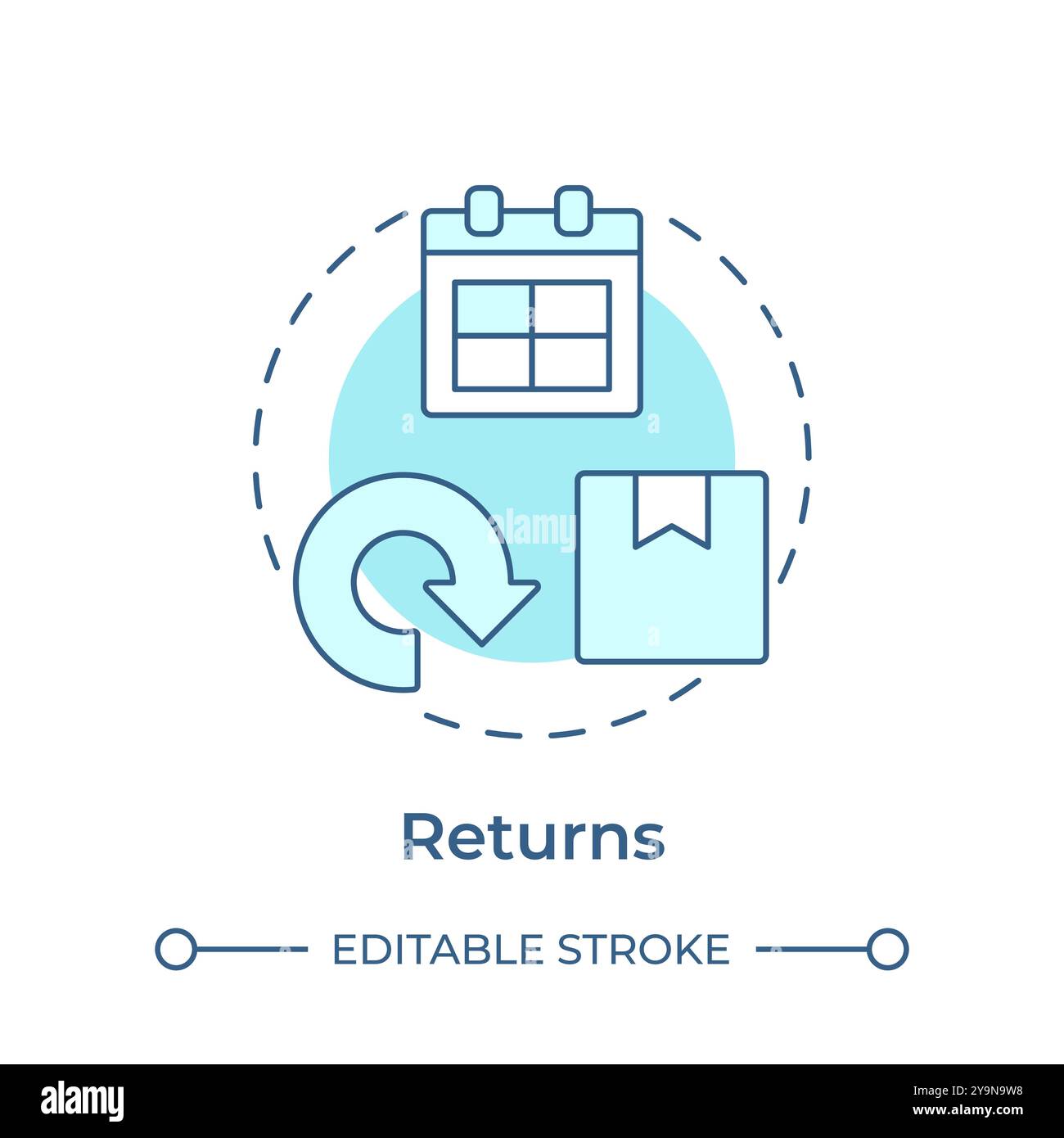 Returns soft blue concept icon Stock Vector Image & Art - Alamy