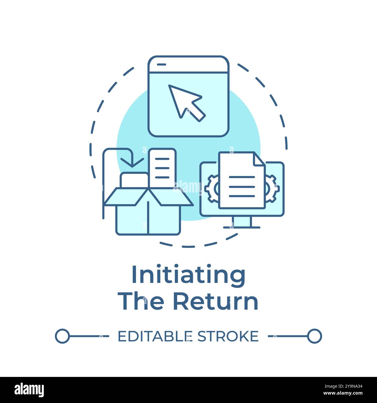 Initiating the return soft blue concept icon Stock Vector Image & Art ...