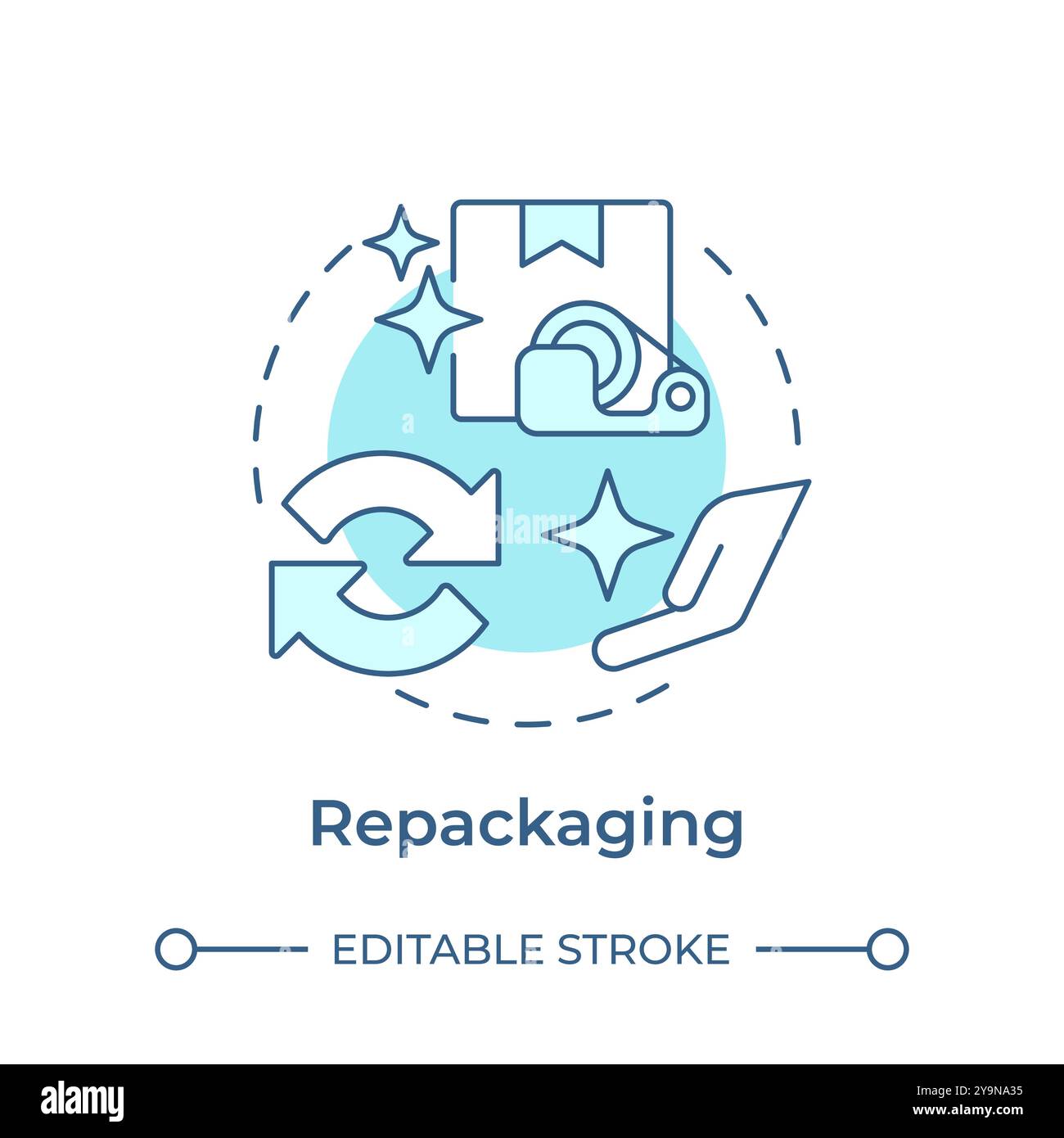 Repackaging soft blue concept icon Stock Vector Image & Art - Alamy
