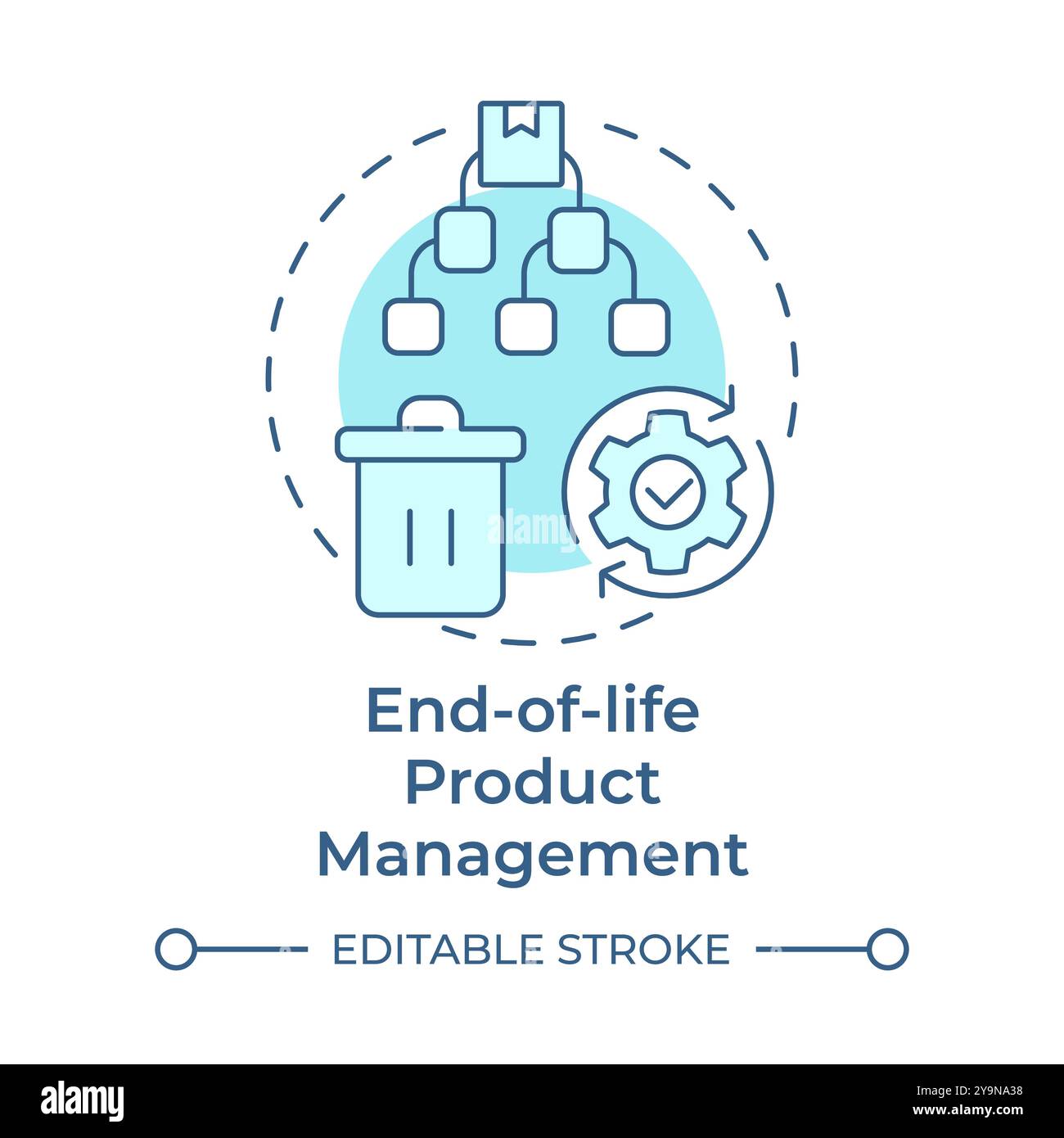 End-of-life product management soft blue concept icon Stock Vector ...