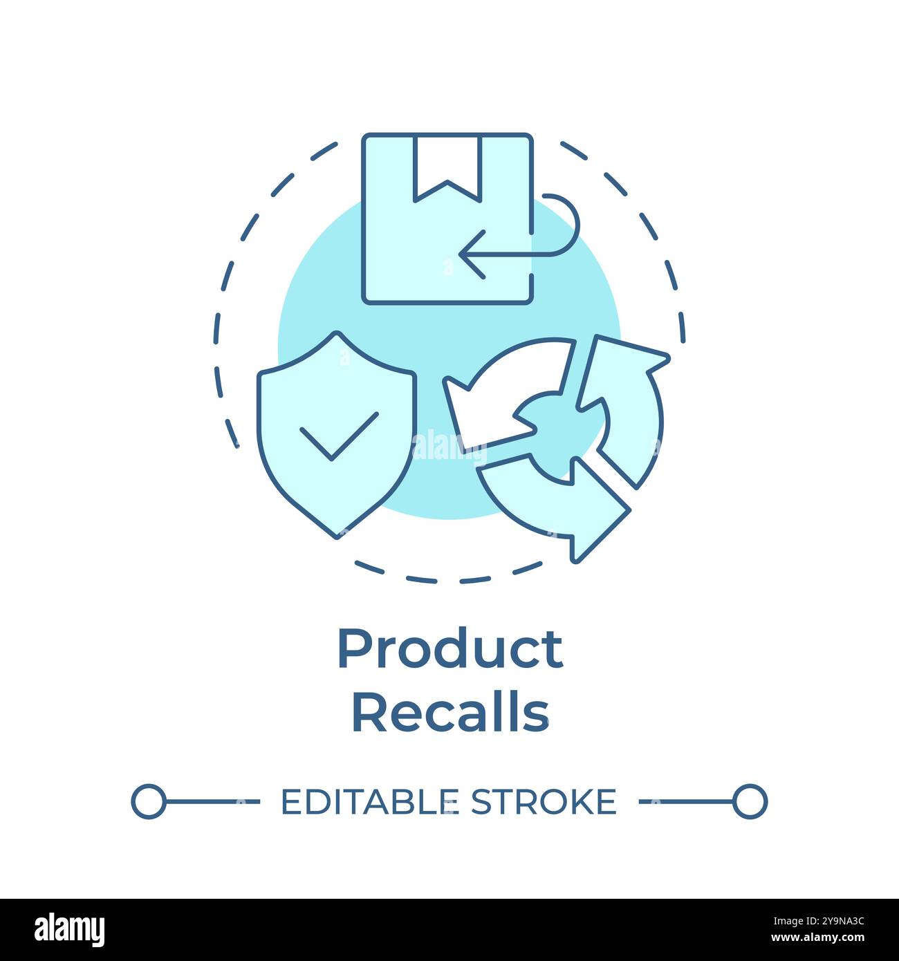 Product recalls soft blue concept icon Stock Vector Image & Art - Alamy