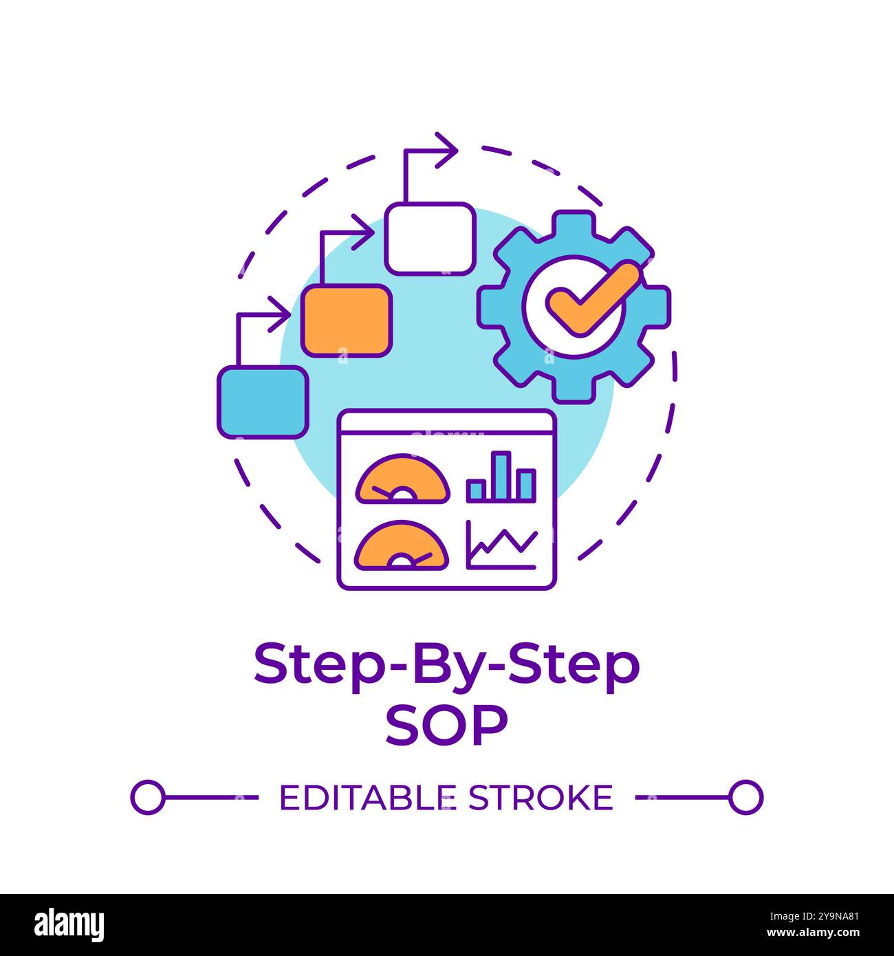 Step-by-step sop multi color concept icon Stock Vector Image & Art - Alamy