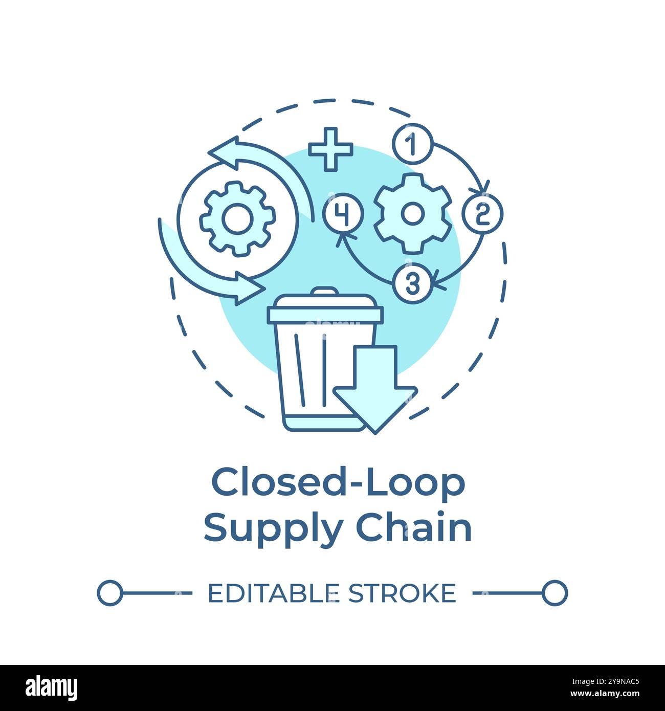 Closed-loop supply chain soft blue concept icon Stock Vector Image ...