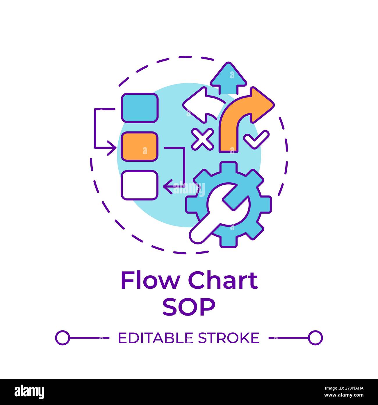 Flow chart sop multi color concept icon Stock Vector Image & Art - Alamy