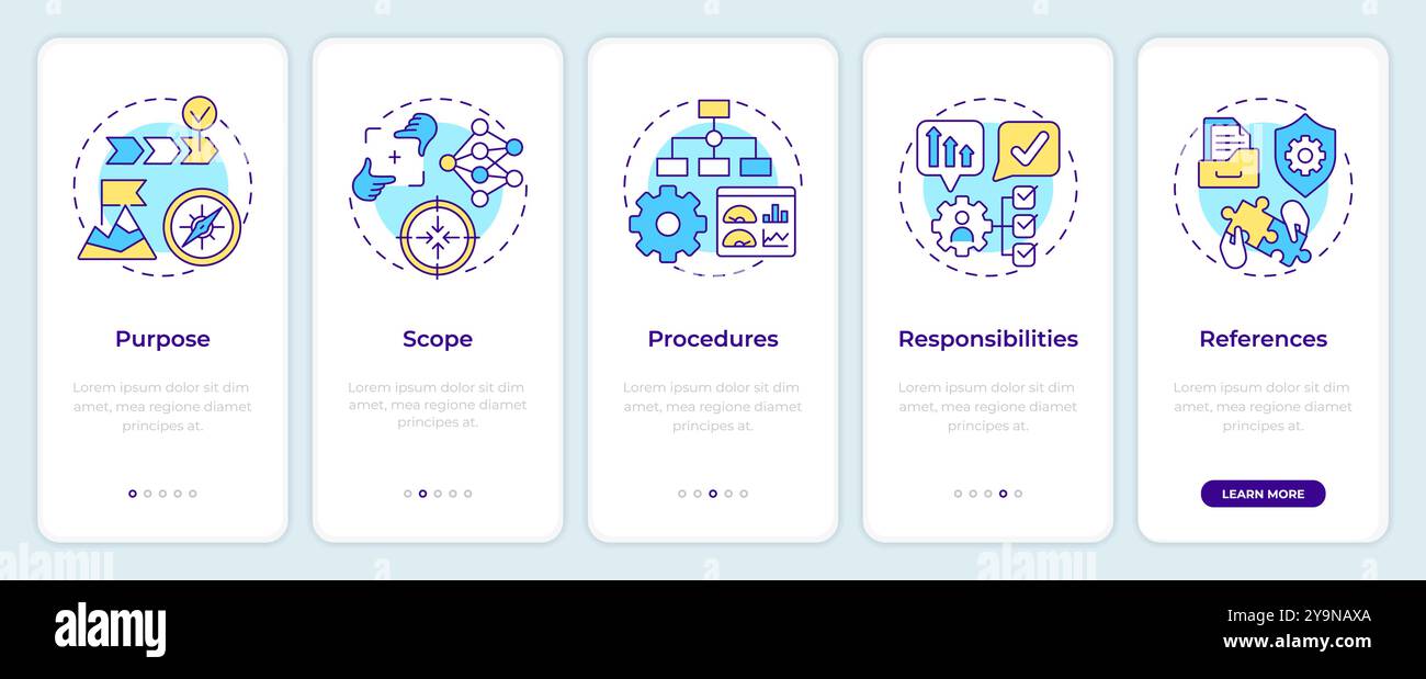 Sop Key Components Onboarding Mobile App Screen Stock Vector Image And Art Alamy