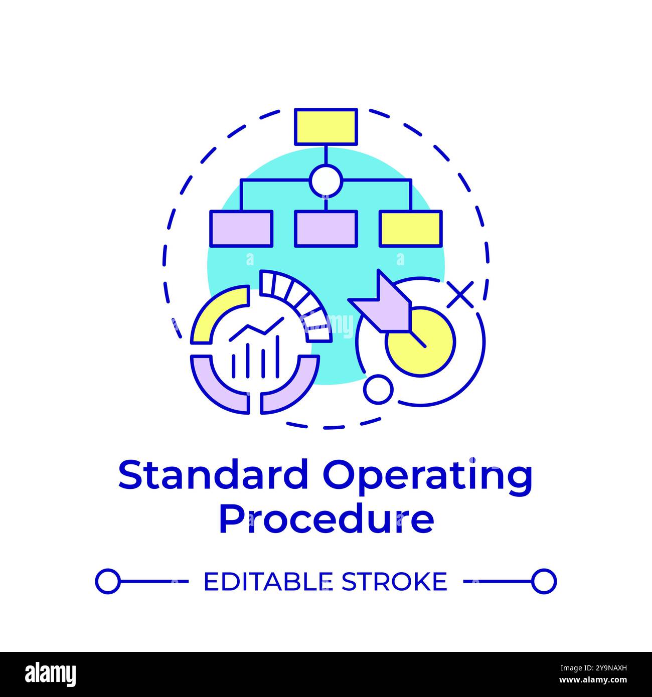Standard operating procedure multi color concept icon Stock Vector ...