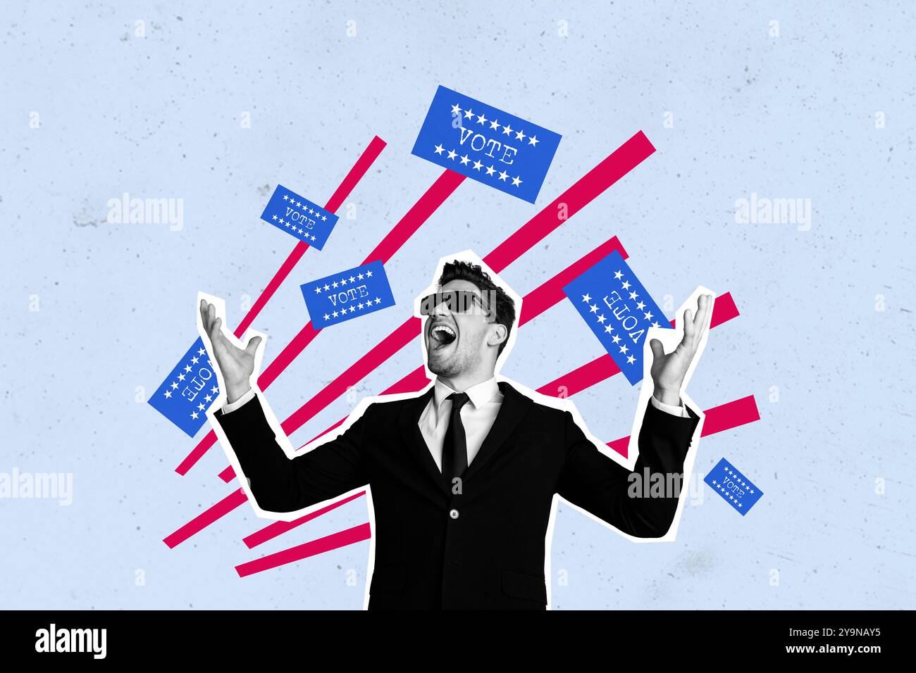 Composite trend artwork 3D image photo collage of call election choice ...