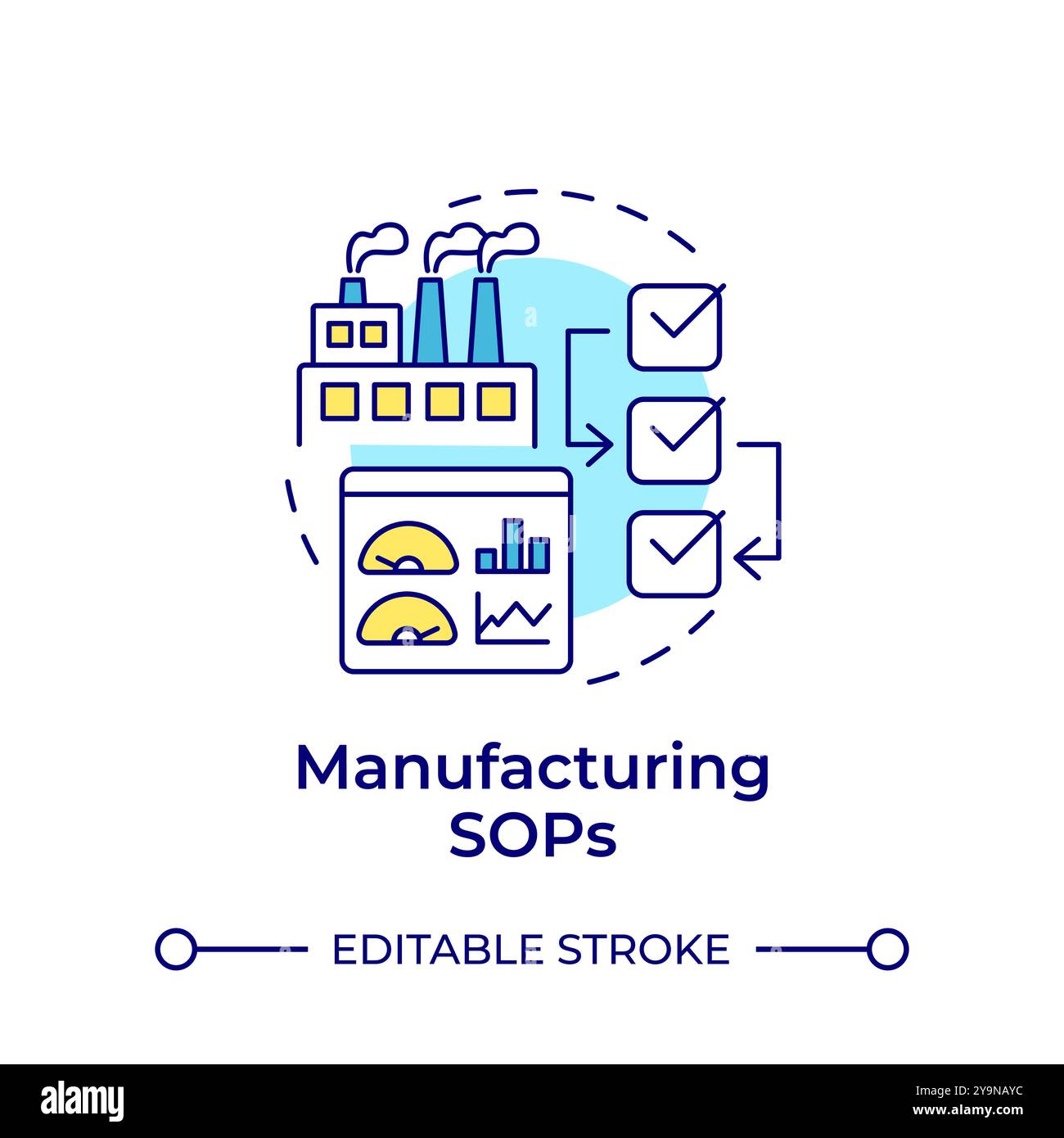 Manufacturing sops multi color concept icon Stock Vector Image & Art ...