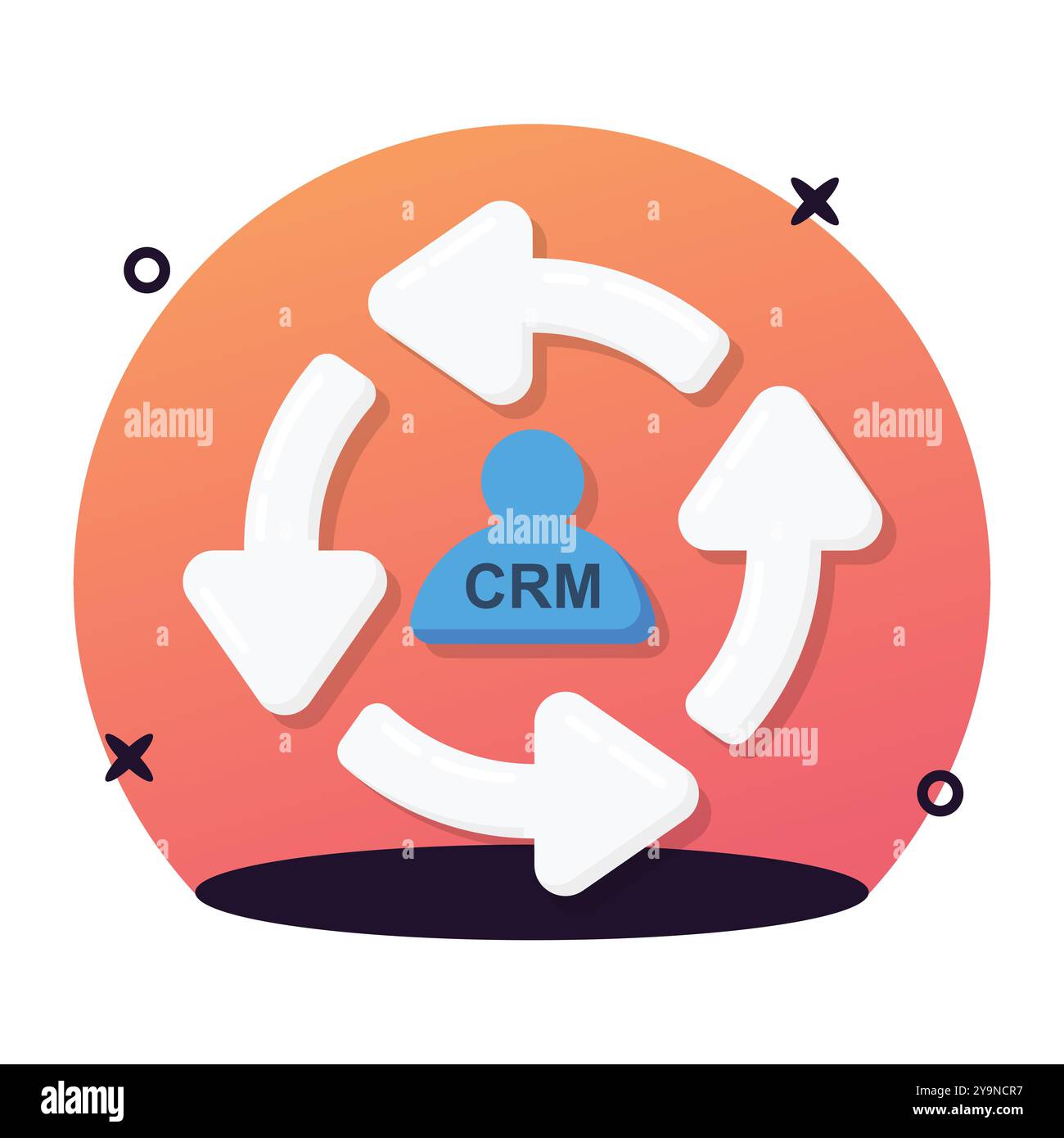Customer relationship management flat vector design isolated on white ...