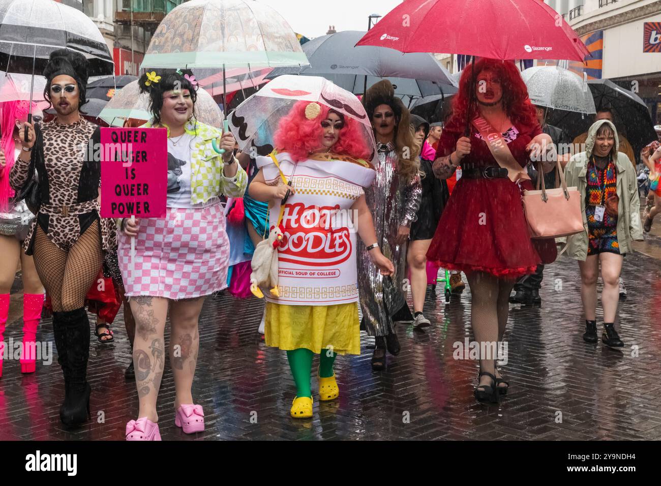 England, Kent, Dover, Dover Pride Parade, Group of Drag Artists Stock ...