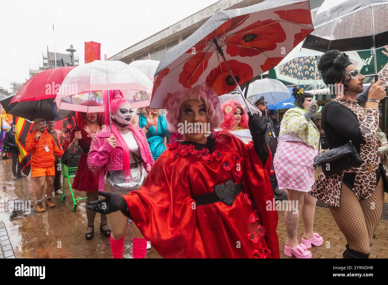 England, Kent, Dover, Dover Pride Parade, Group of Drag Artists Stock ...