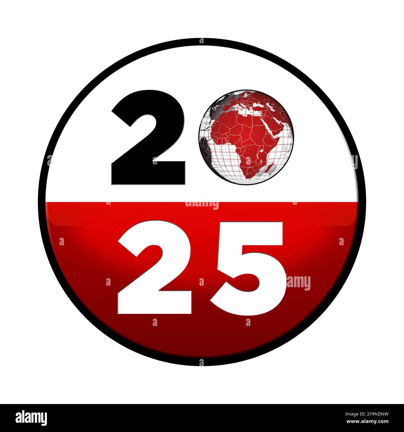 Happy New Year 2025 - button design for year change concept - 3D ...