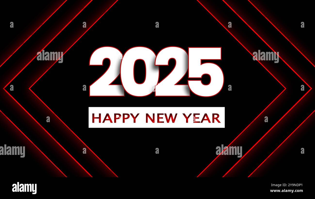 Happy New Year 2025 - logo text design for year change concept - 3D ...