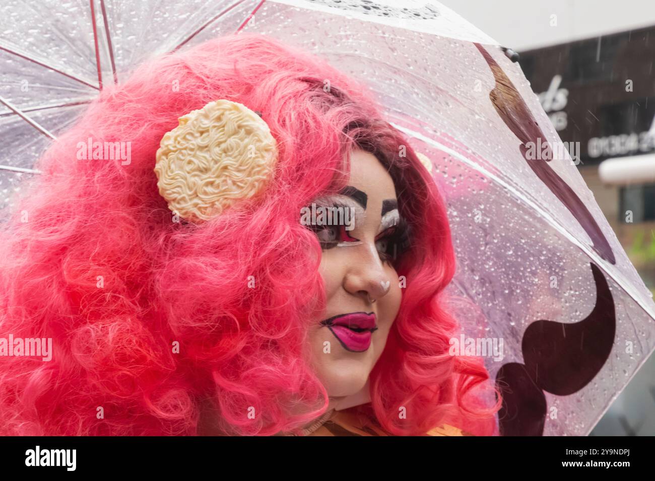 England, Kent, Dover, Dover Pride Parade, Portrait of Drag Queen ...