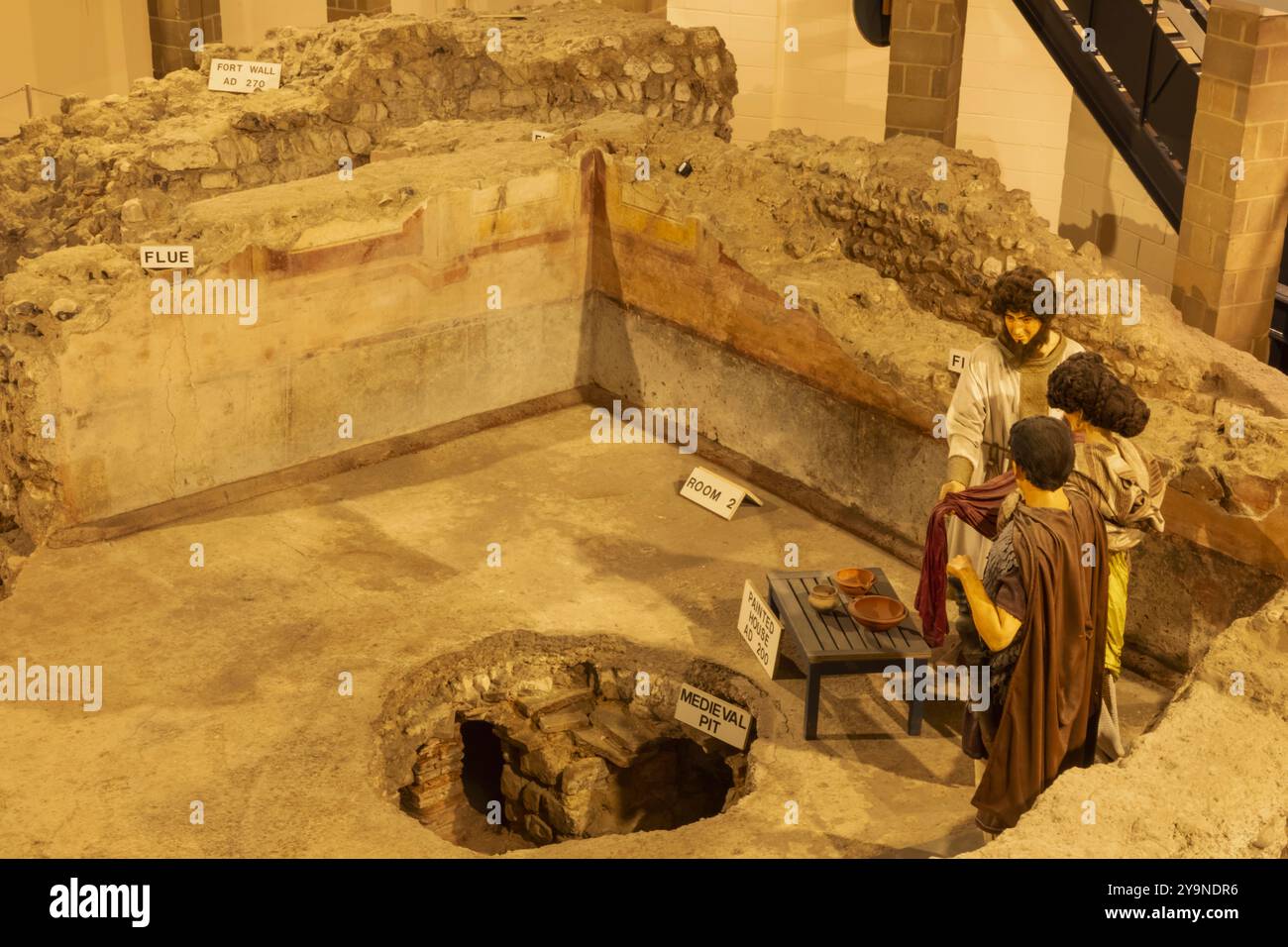 England, Kent, Dover, The Roman Painted House, Interior View Stock ...