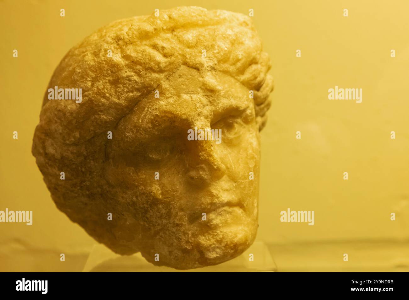 England, Kent, Dover, The Roman Painted House, Exhibit of Marble Head ...