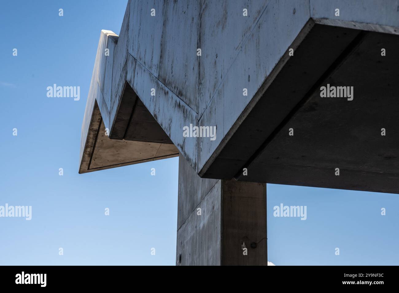 Concrete staircase leading up onto a bridge Stock Photo - Alamy