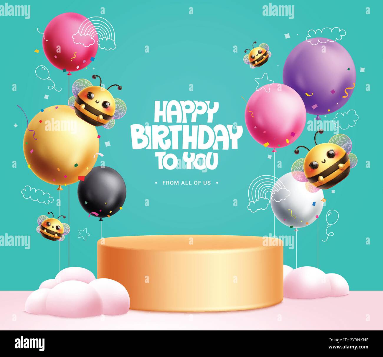Happy birthday greeting vector design. Birthday greeting text with ...