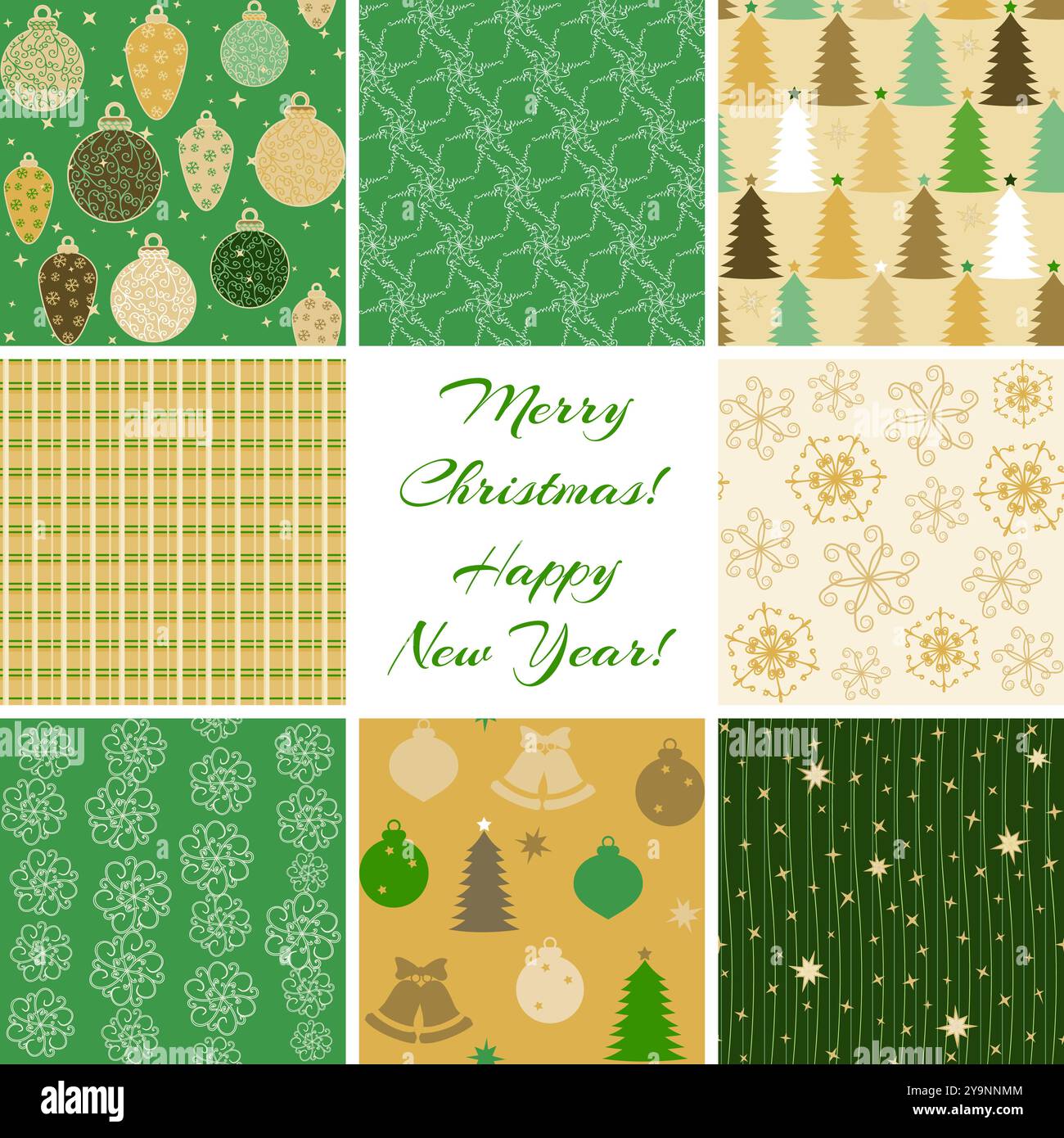 Vector collection of 8 seamless Christmas patterns Stock Vector Image ...