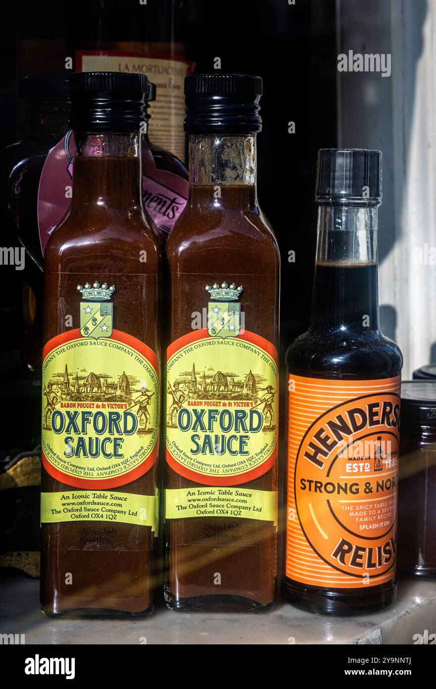Baron Pouget’s Oxford Sauce on a shelf in deli Stock Photo - Alamy