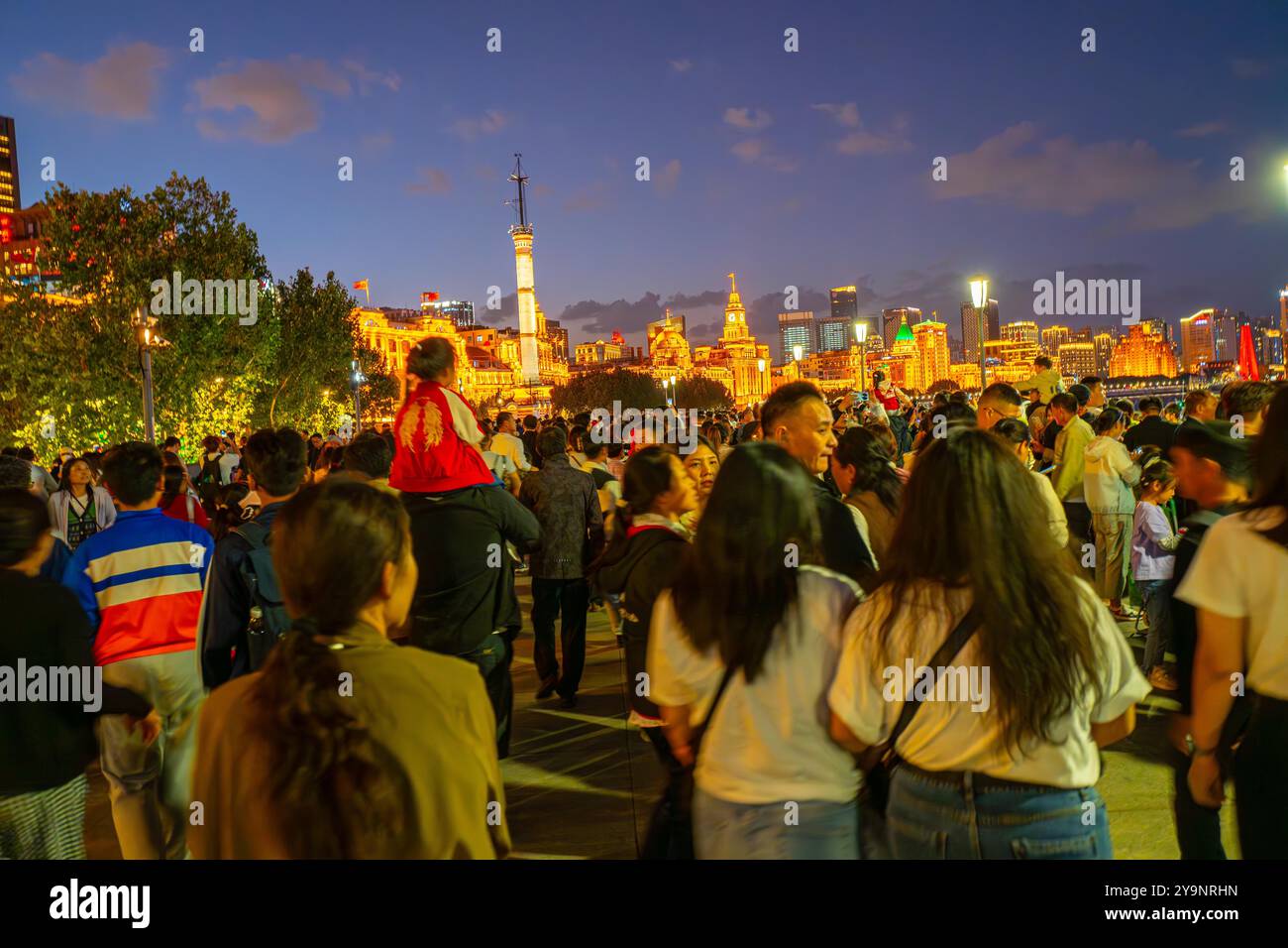 Tourists crowd the Bund during National Day holiday in Shanghai, China ...