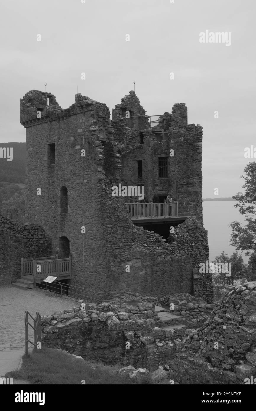 Ruins of Urquhart Castle on the western shore of Loch Ness ...