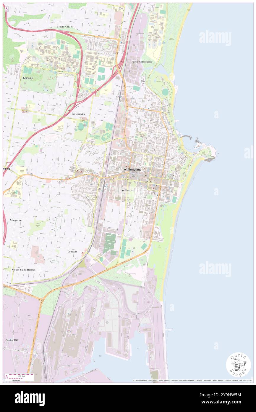 Map of wollongong Cut Out Stock Images & Pictures - Alamy
