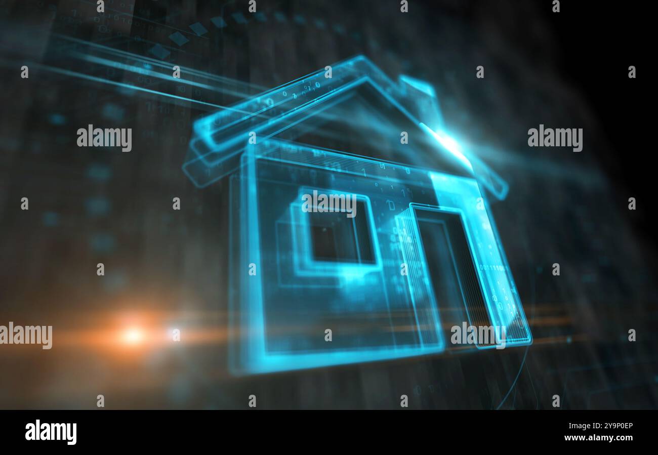 Home IOT smart house ai symbol digital concept. Network, cyber ...