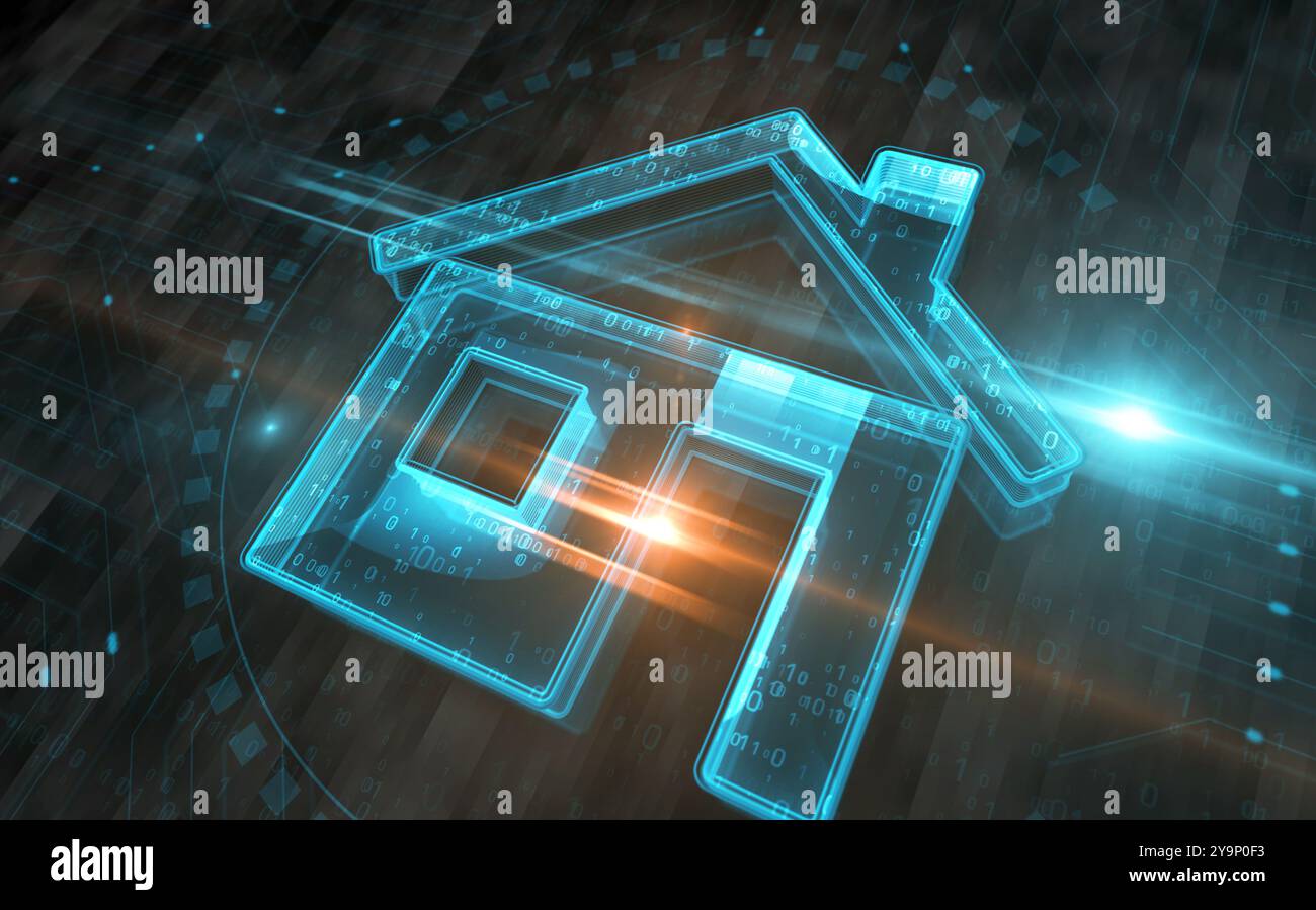 Home IOT smart house ai symbol digital concept. Network, cyber ...